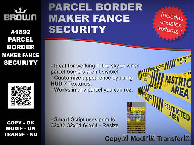 Second Life Marketplace - 1892 PARCEL BORDER MAKER FANCE SECURITY 2023